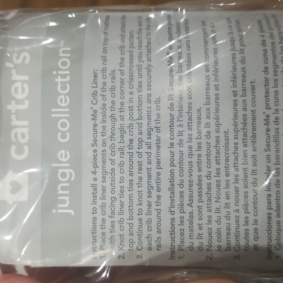 Carter's | Other | Carters Jungle Secureme Crib Liner | Poshmark